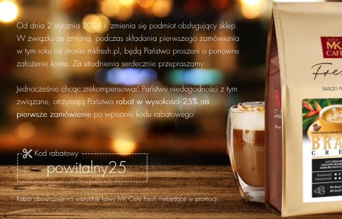 Świeżo Palona kawa MK Cafe Fresh Manufaktura kawy Mk Fresh